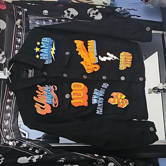 Copper Rivet | Jackets & Coats | Copper Rivet Varsity Denim Jacket Size ...